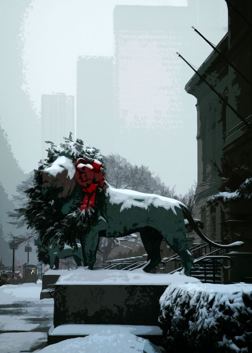 'Art Institute Lion ' Poster, picture, metal print, paint by greg ...