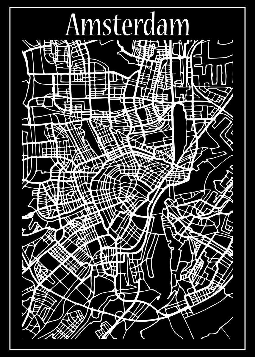 'Amsterdam Map' Poster by dmc 696 | Displate