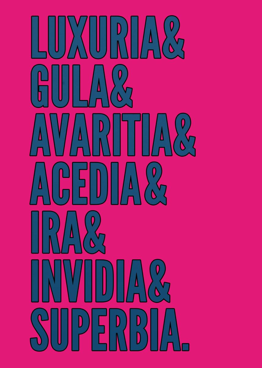 'Seven Deadly Sins Latin' Poster by wood monster | Displate