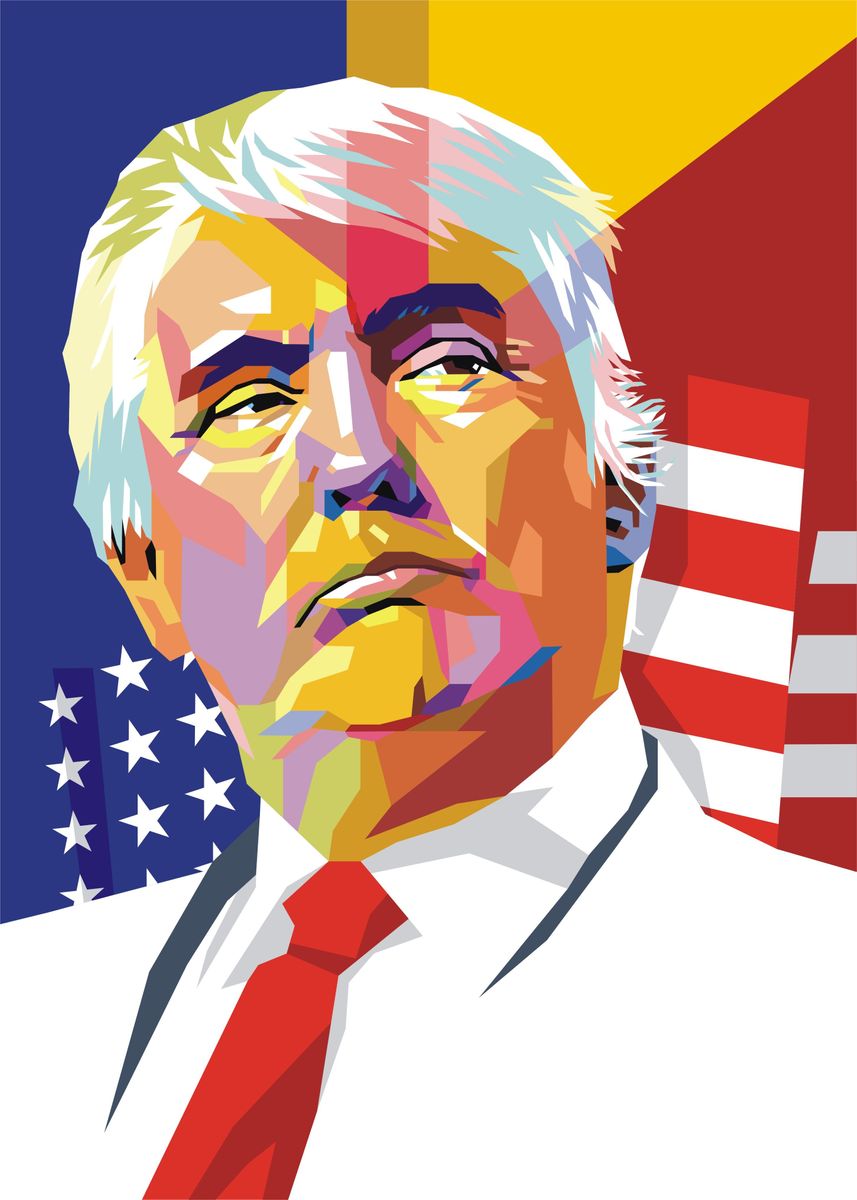 'Donald Trump Pop Color' Poster, picture, metal print, paint by Purnama ...