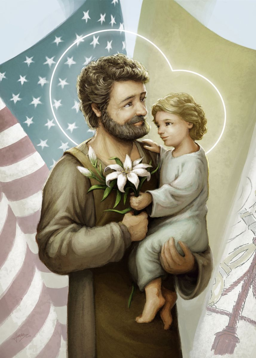 'Saint Joseph the Protector' Poster, picture, metal print, paint by ...