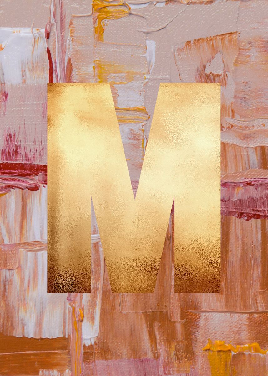 'LETTER M' Poster, picture, metal print, paint by EKGH ArtStudio | Displate