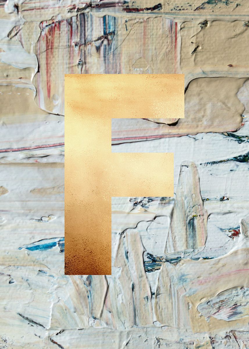 'LETTER F' Poster, picture, metal print, paint by EKGH ArtStudio | Displate