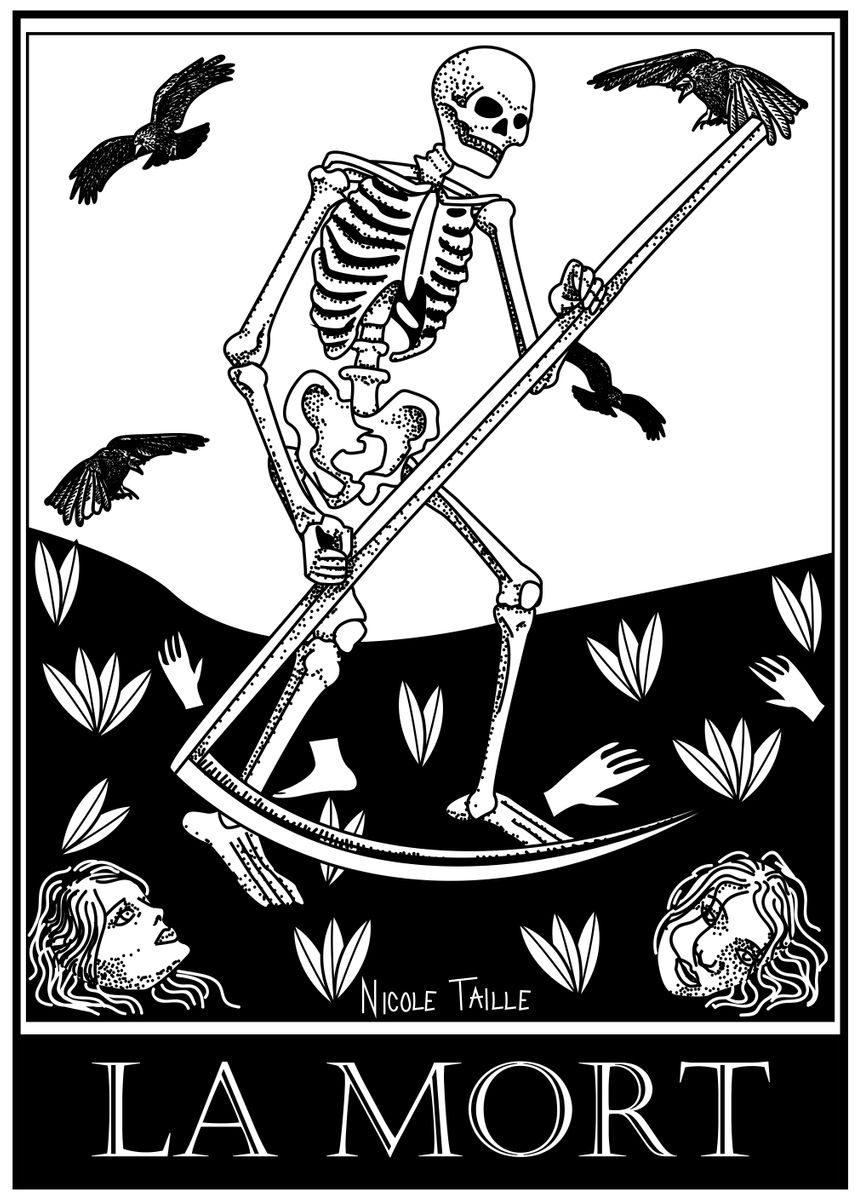 'La Mort' Poster, picture, metal print, paint by Nicole Taille | Displate