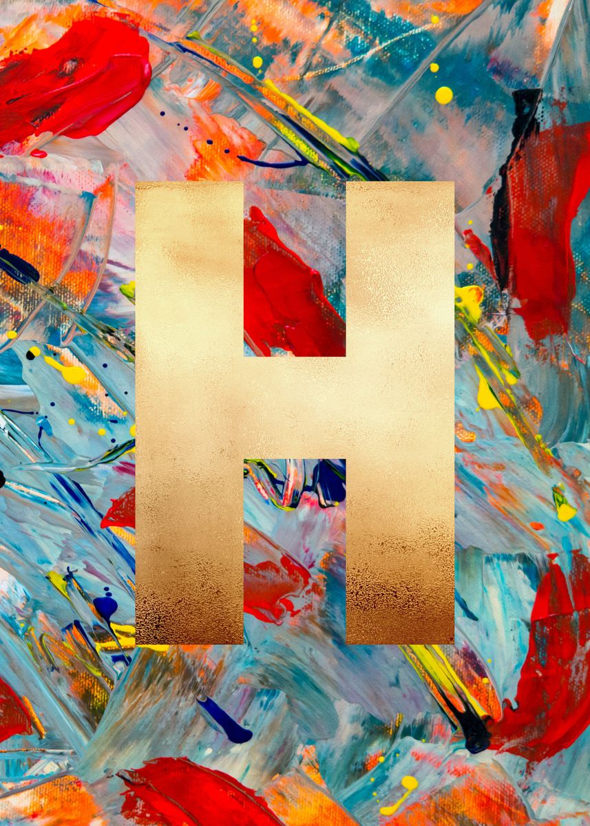 'LETTER H' Poster, picture, metal print, paint by EKGH ArtStudio | Displate