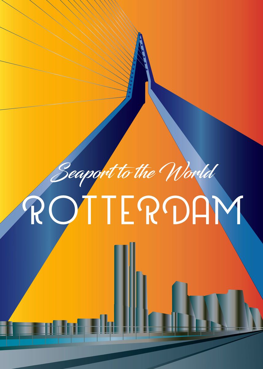 'Seaport to the World' Poster by Ron van Esch | Displate