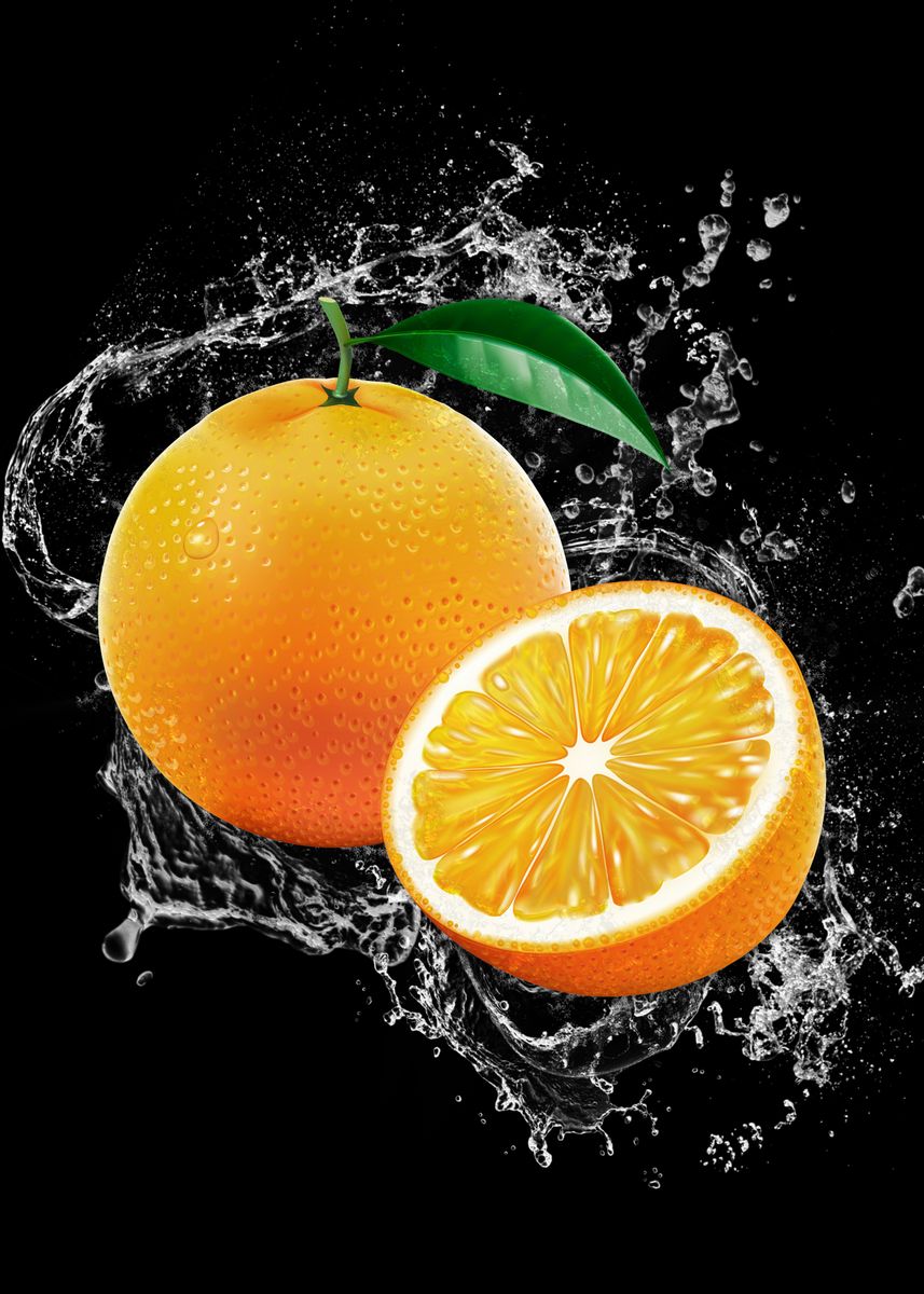 'Orange' Poster, picture, metal print, paint by Mateusz Ślemp | Displate