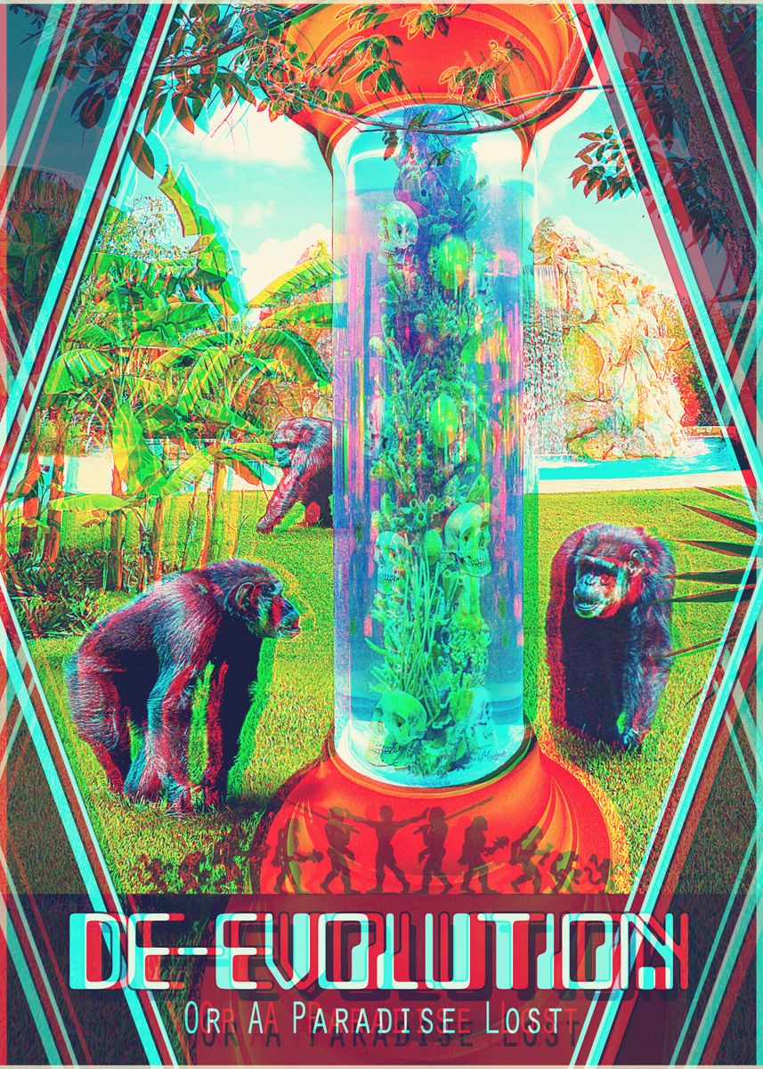 'DeEvolution or a Paradise ' Poster, picture, metal print, paint by ...