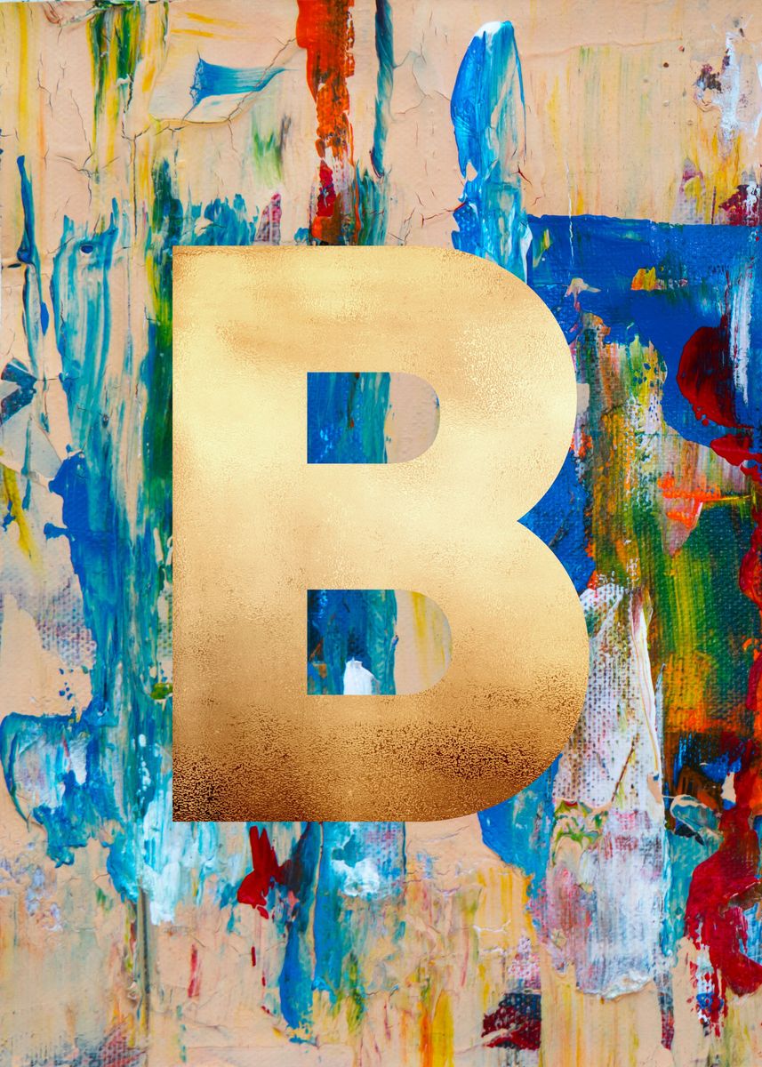 'LETTER B' Poster, picture, metal print, paint by EKGH ArtStudio | Displate