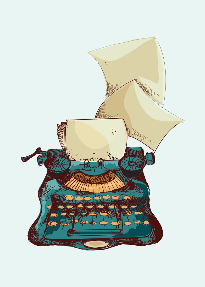 'old type machine ' Poster, picture, metal print, paint by mk studio ...