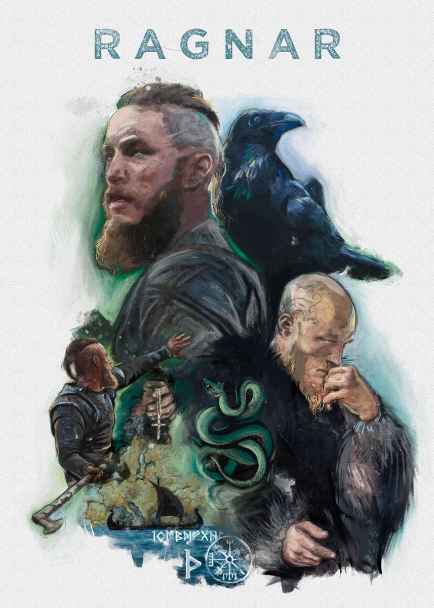 'Ragnar' Poster, picture, metal print, paint by Diego Cacamut | Displate