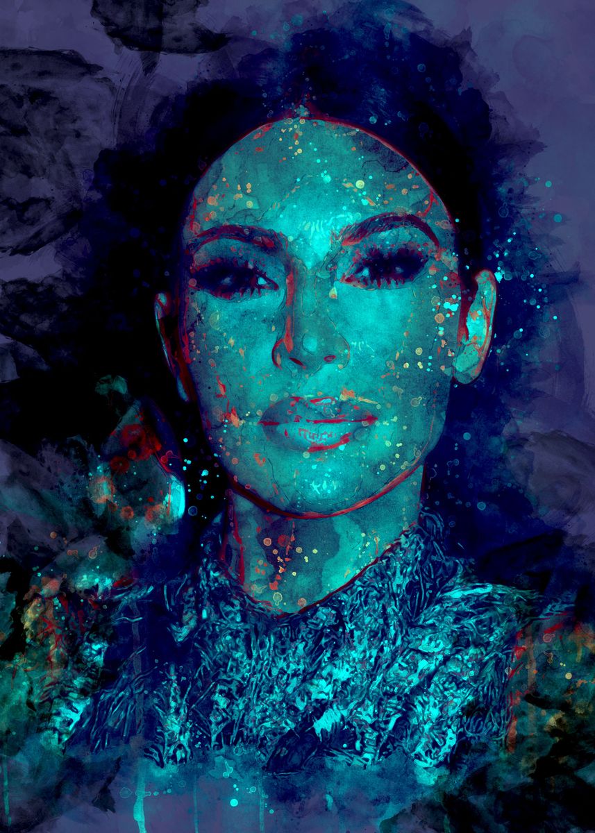 'Kim Kardashian' Poster, picture, metal print, paint by Kitty Kit ...