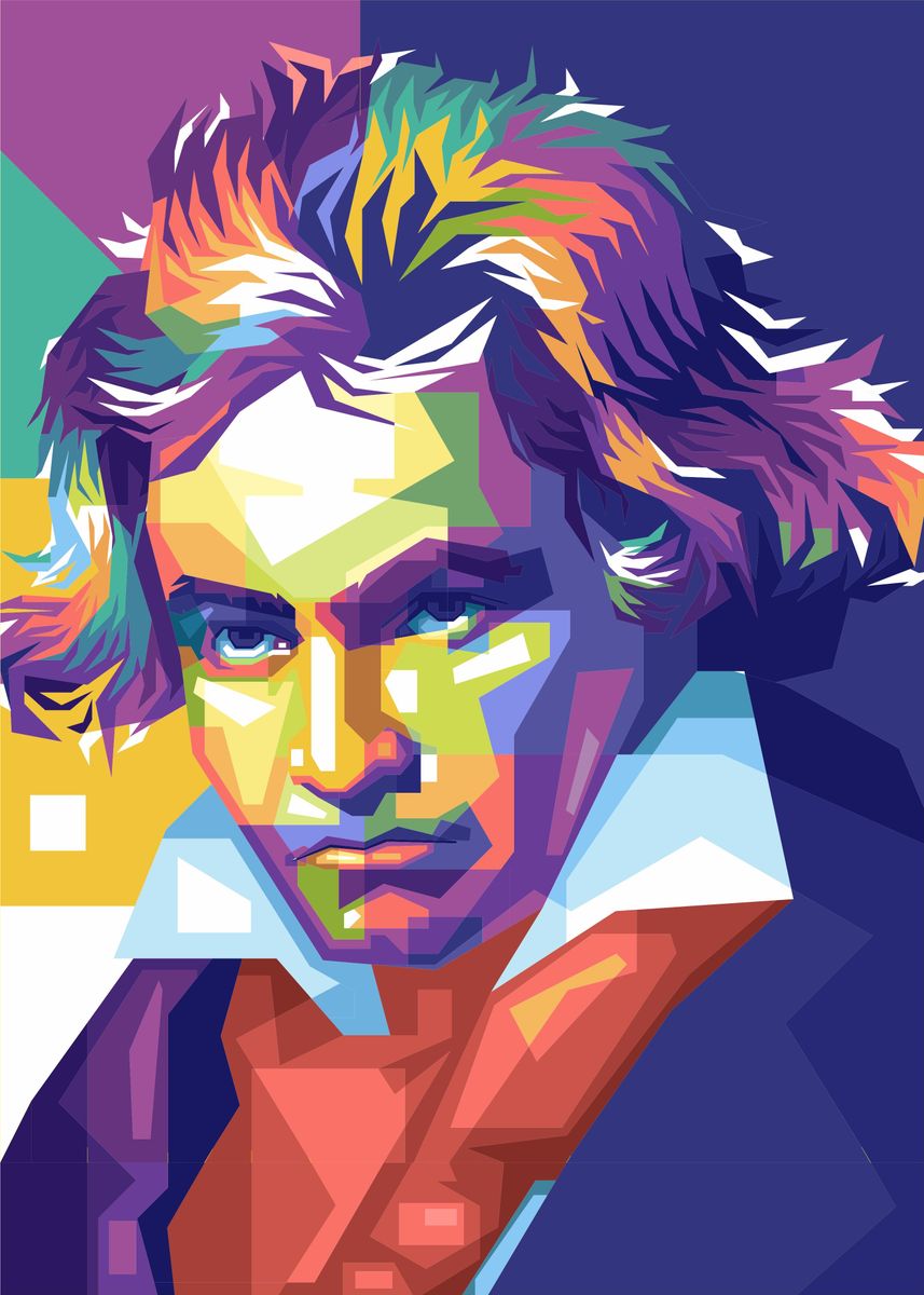 'Beethoven' Poster, picture, metal print, paint by Wpap Artist | Displate