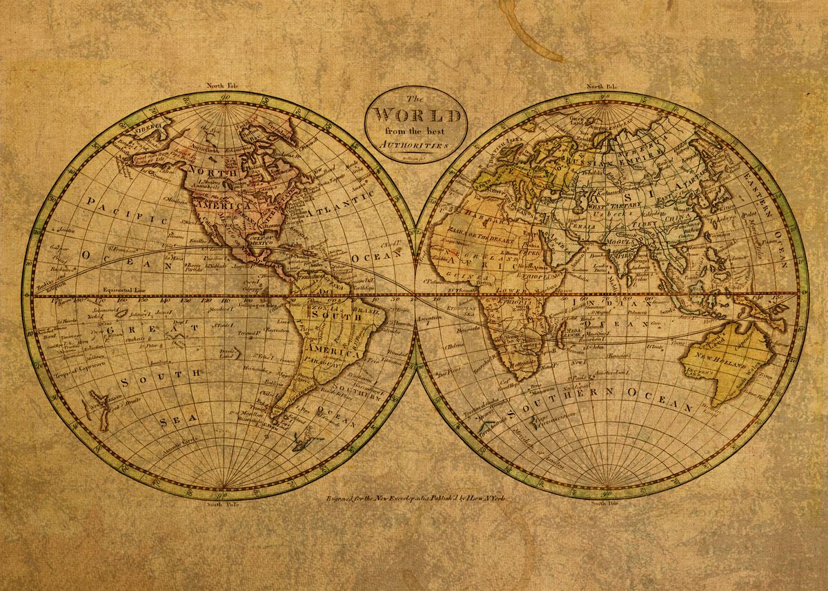 'Map of the World 1798' Poster by Design Turnpike | Displate