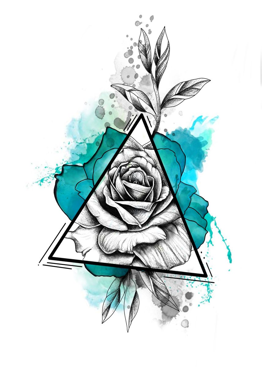 'splashing rose triangle' Poster by indra bayu setiawan | Displate