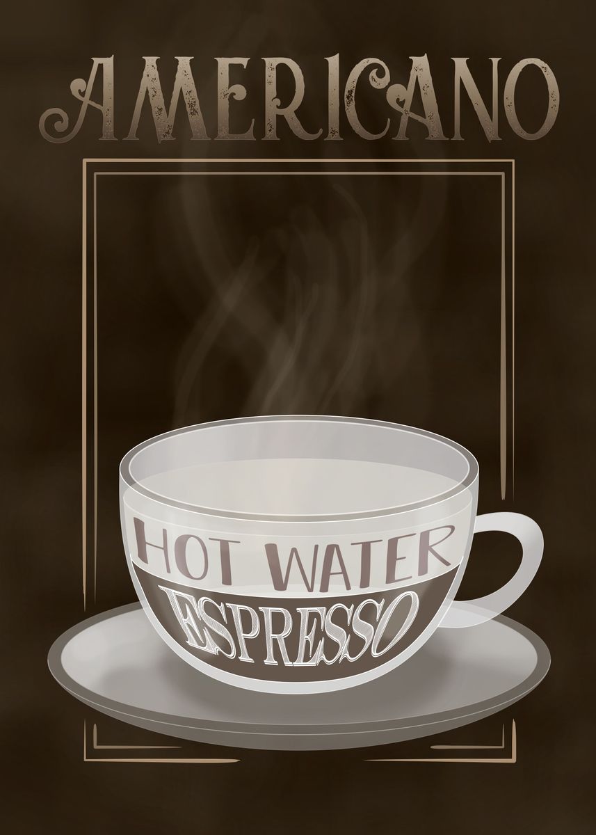 'Americano Coffee Sign' Poster by Giovanni Poccatutte | Displate