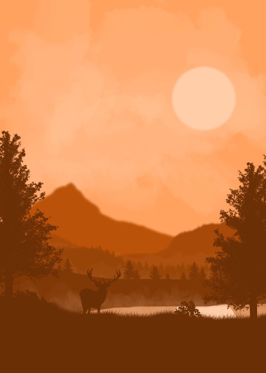 'Before Sunset' Poster, picture, metal print, paint by Aaron Rendell ...