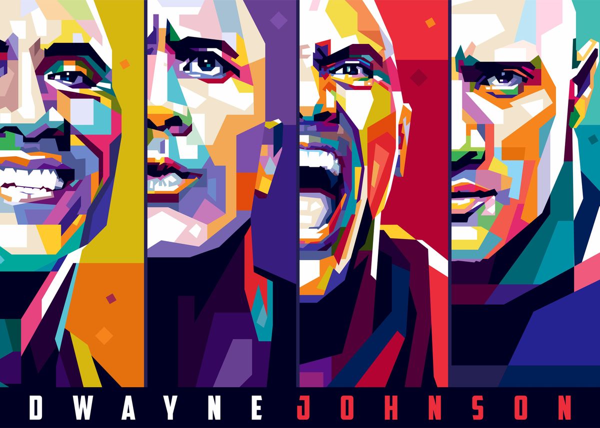 'Dwayne Johnson The Rock' Poster by Oppa Rudy | Displate