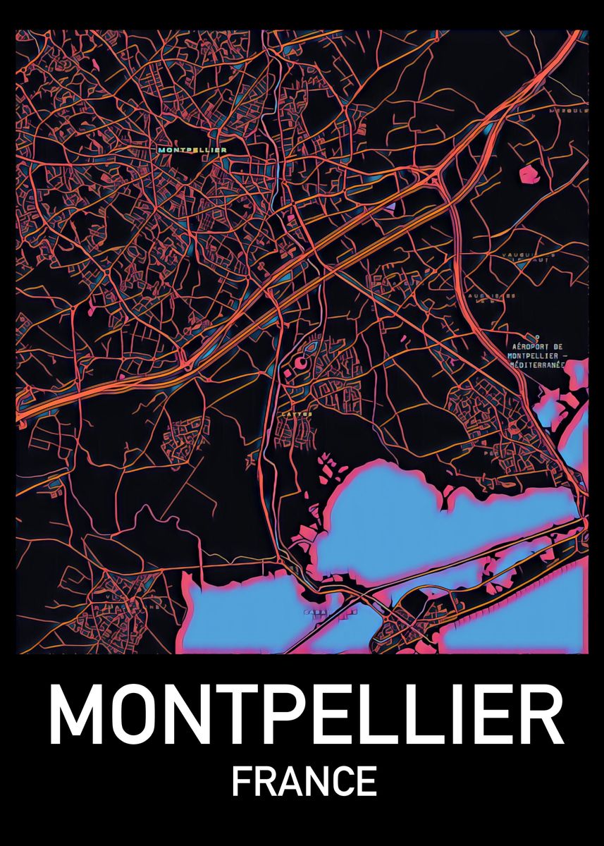 'Montpellier, France' Poster, picture, metal print, paint by Helge Art ...