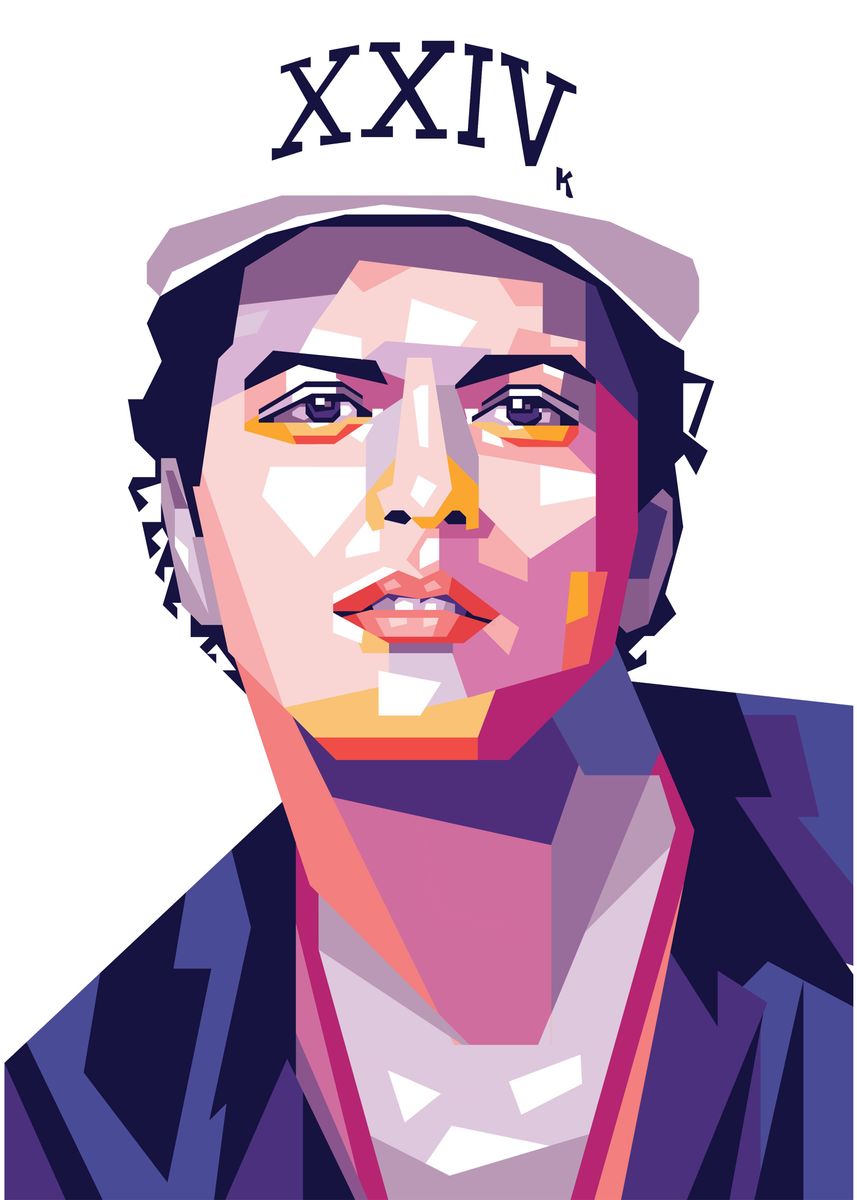 'Bruno Mars ' Poster, picture, metal print, paint by Trending Music ...