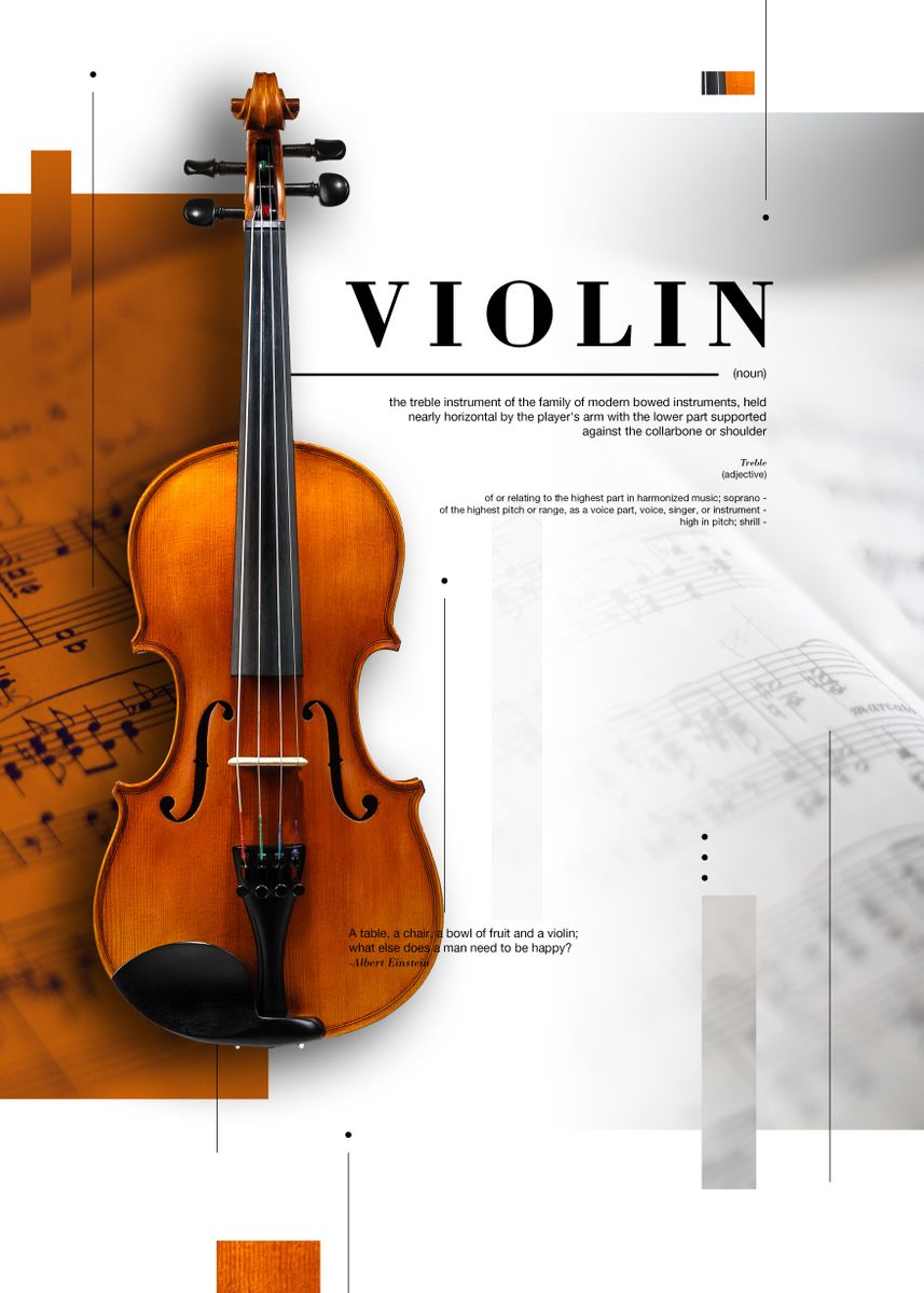 'Violin' Poster, picture, metal print, paint by Yasin Şengül | Displate