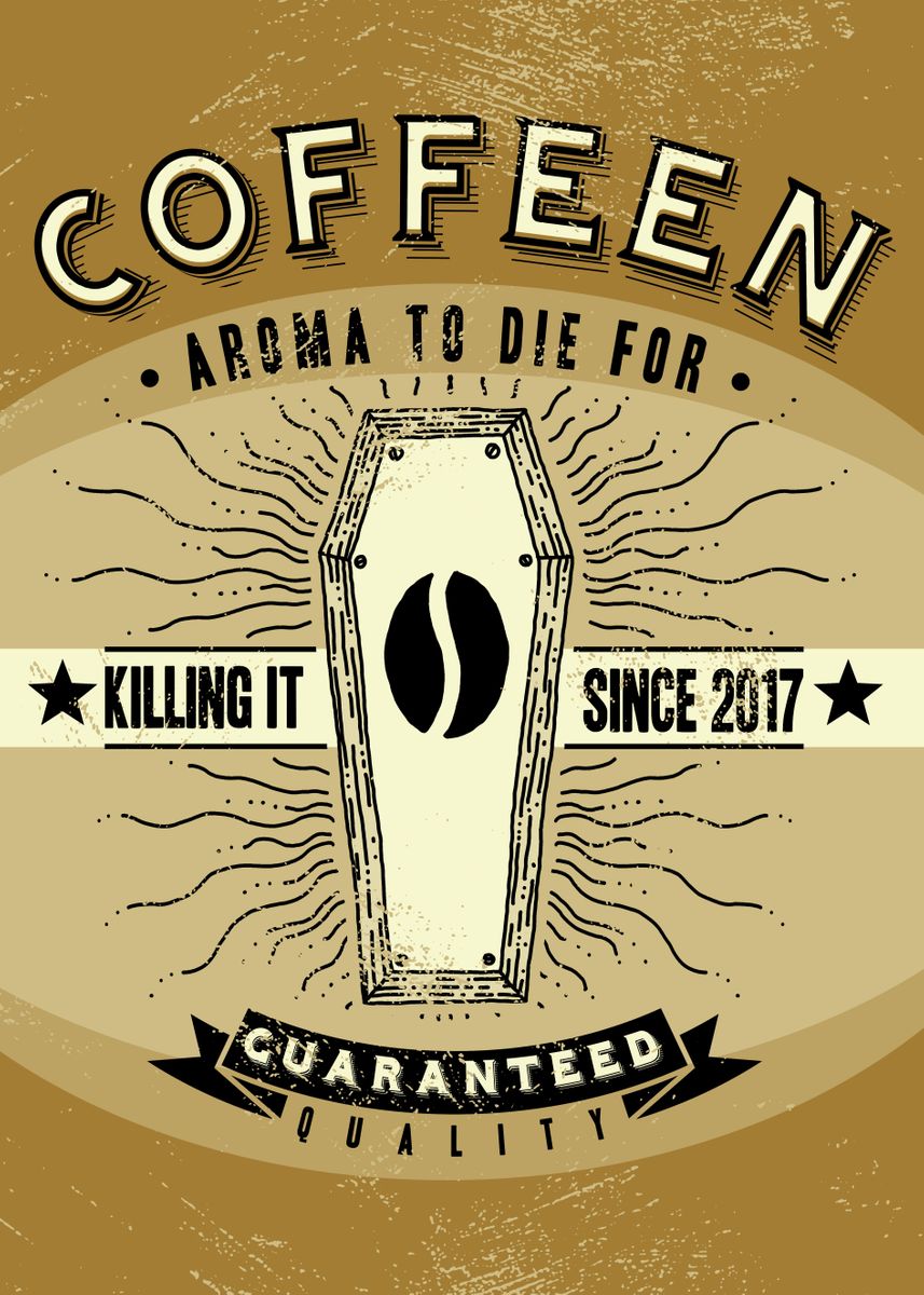 'Coffee Coffin' Poster, picture, metal print, paint by Boris Rajic ...