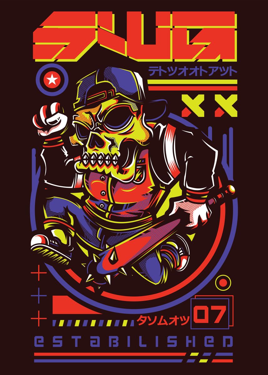 'Skeleton Swag' Poster, picture, metal print, paint by Ruslan ...