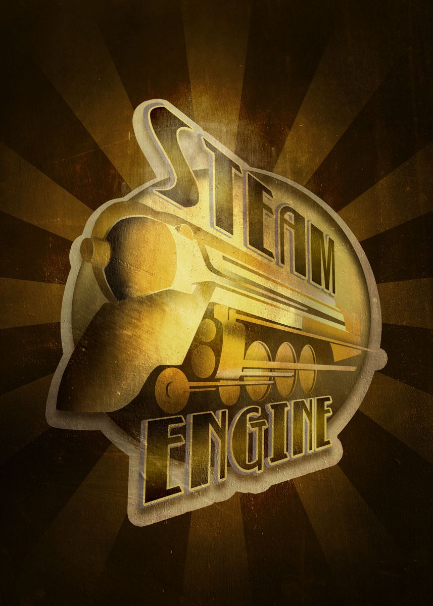'Steam Engine' Poster, picture, metal print, paint by Boris Rajic ...