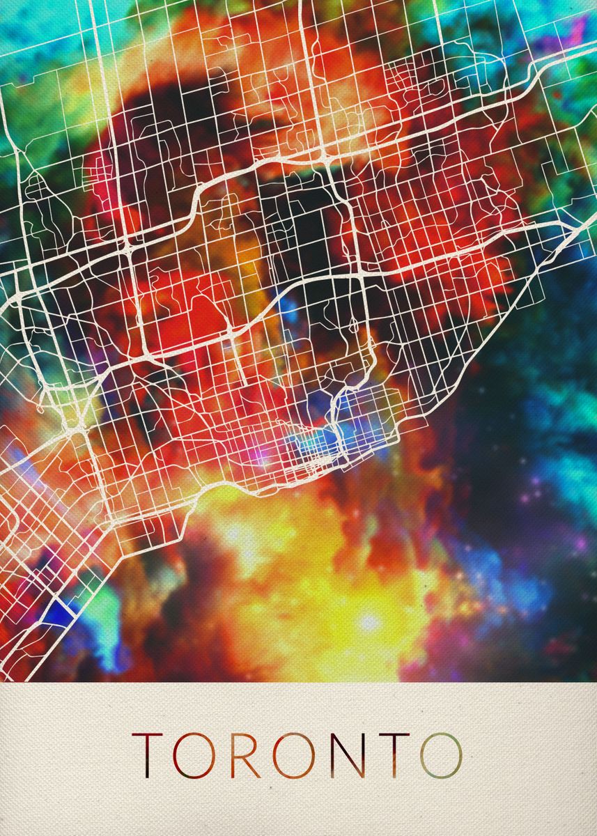 'Toronto Watercolor Map' Poster, picture, metal print, paint by Design ...