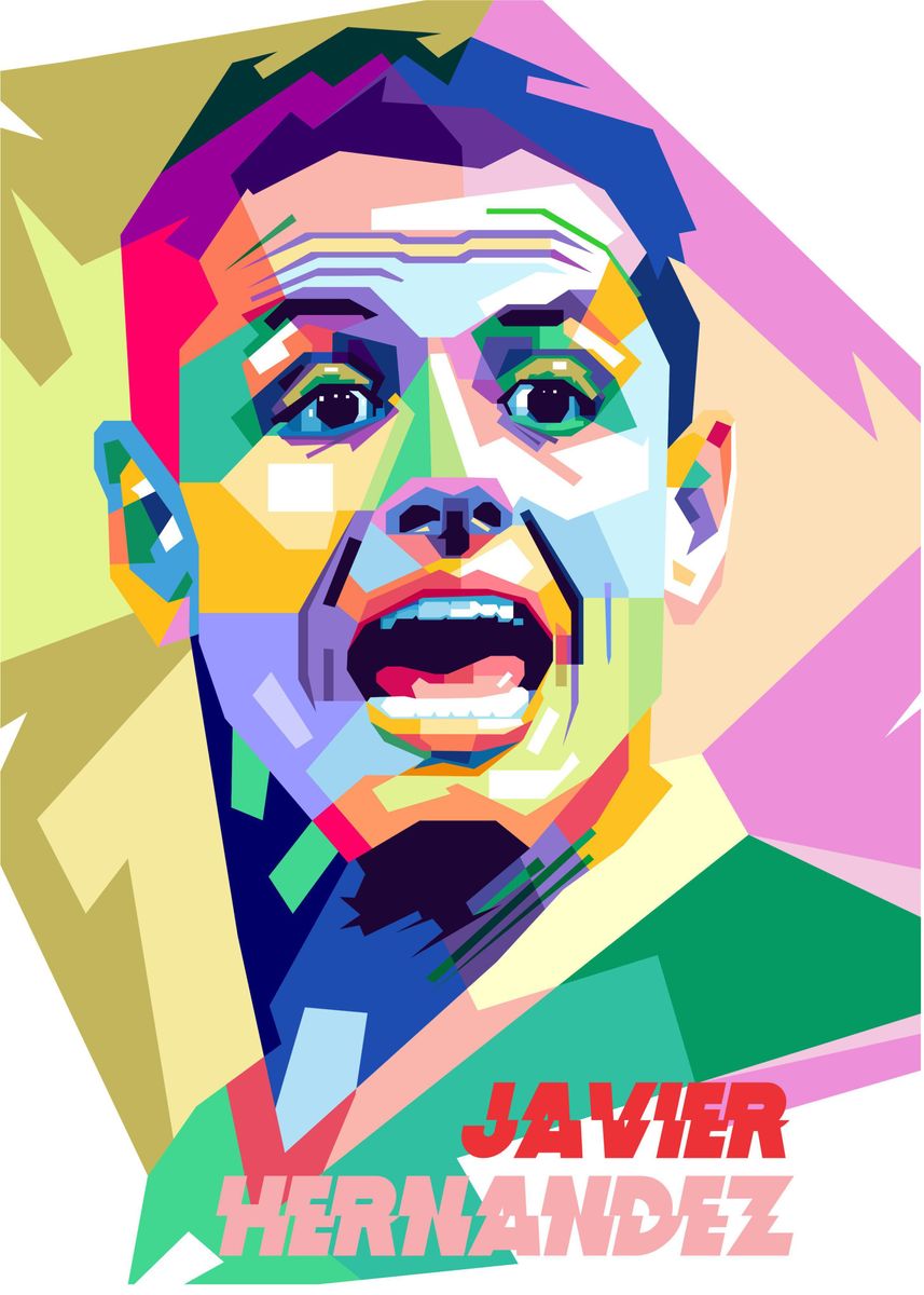 'Javier Hernandez WPAP Art' Poster, picture, metal print, paint by Erik ...