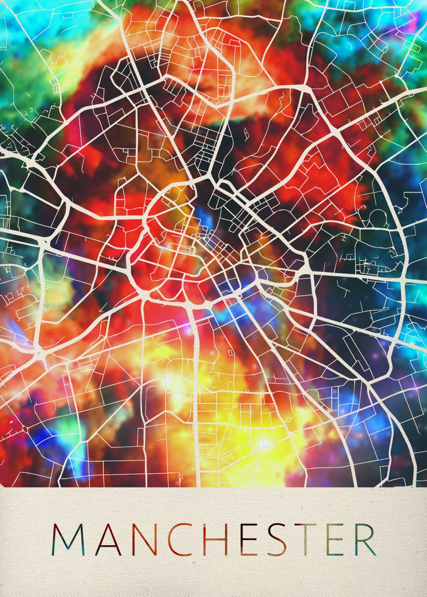 'Manchester City Watercolor' Poster, picture, metal print, paint by ...