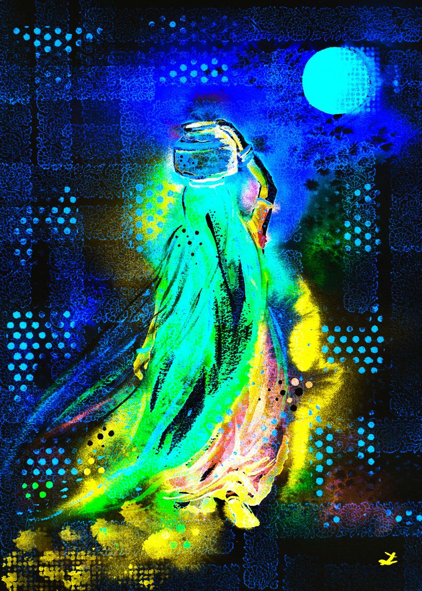 'Bindi' Poster, picture, metal print, paint by Zaira Dzhaubaeva | Displate