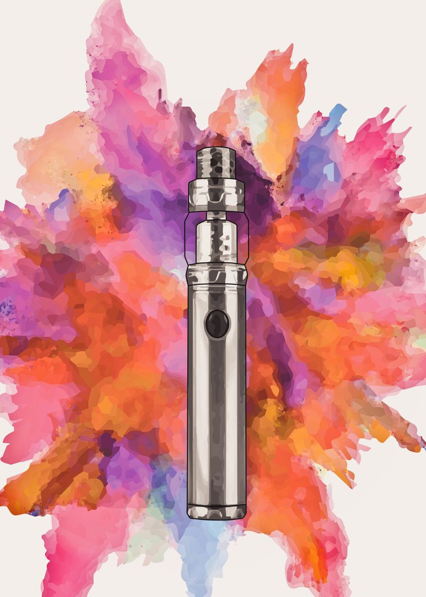 'Vape Stick Coloursplash' Poster, picture, metal print, paint by LS ...