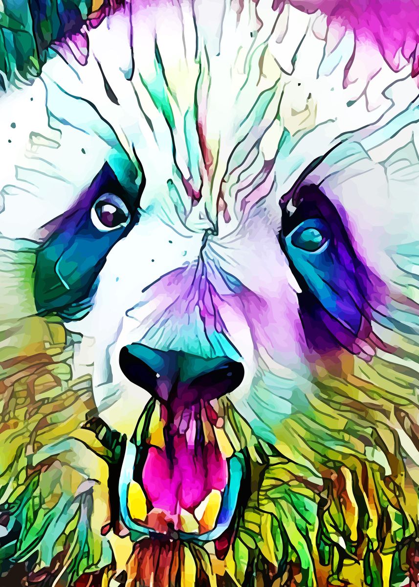 'Panda' Poster, picture, metal print, paint by Ari Design | Displate