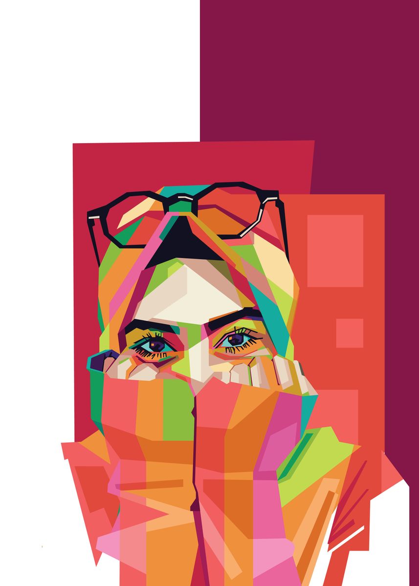 'Hijab Girl WPAP' Poster, picture, metal print, paint by Dwi Putra ...