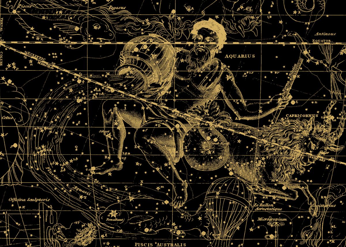'Aquarius Astronomy Chart' Poster by М Dam | Displate