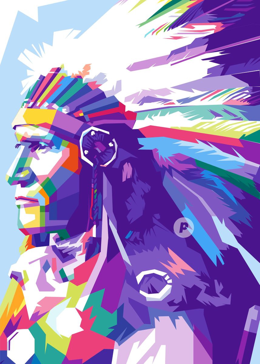 'Apache Man WPAP' Poster, picture, metal print, paint by 5c1da1f281f96 ...