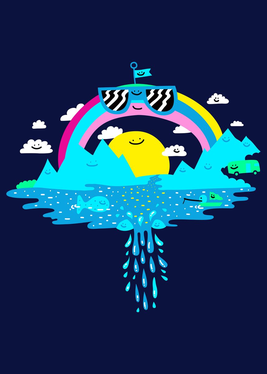 'Happy Rainbow' Poster by techno beast | Displate