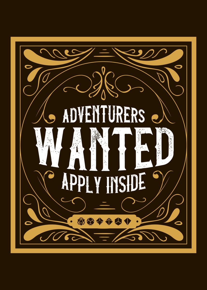 'Adventurers Wanted Poster' Poster, picture, metal print, paint by ...