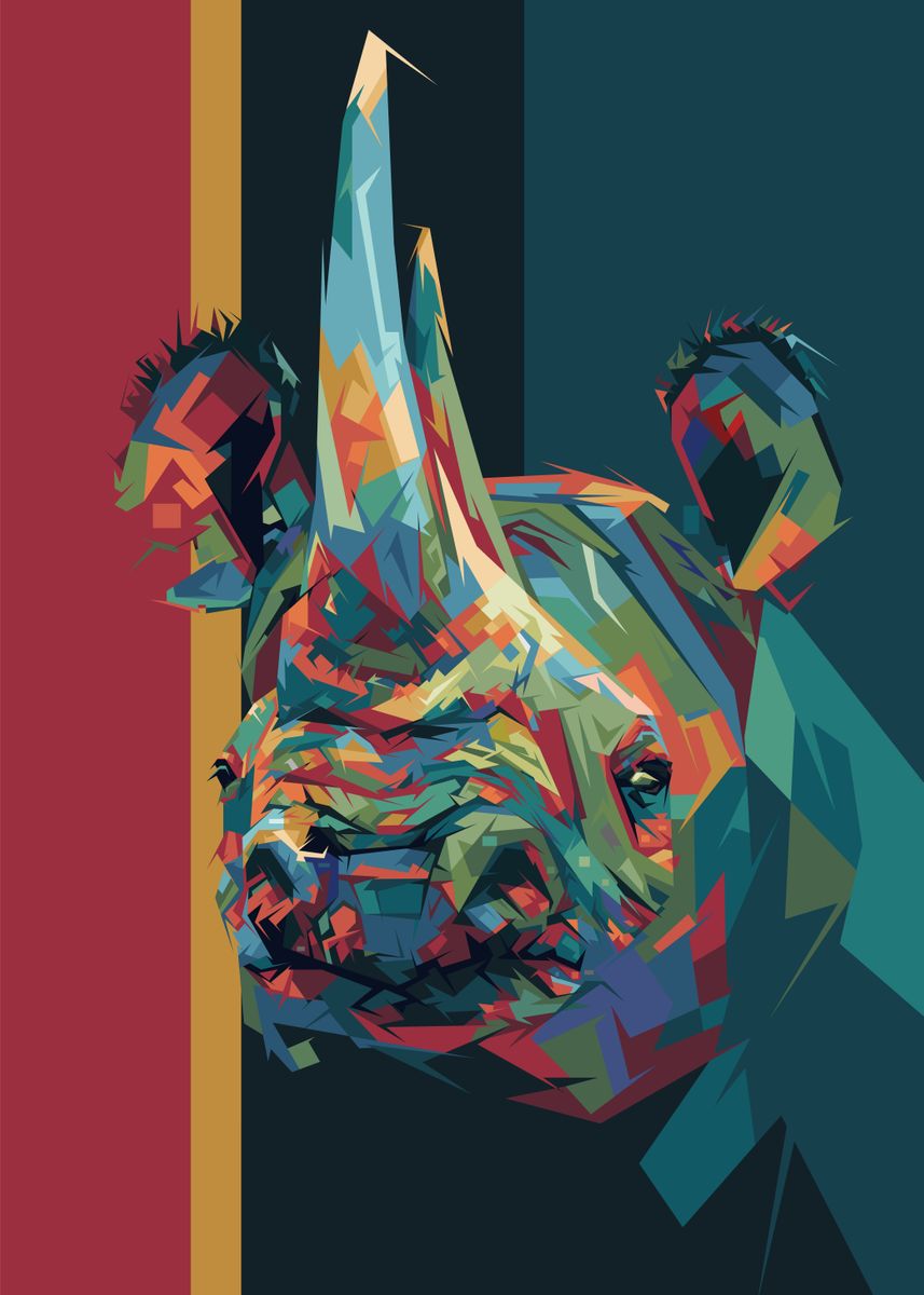 'Rhino' Poster by Mad Haru | Displate