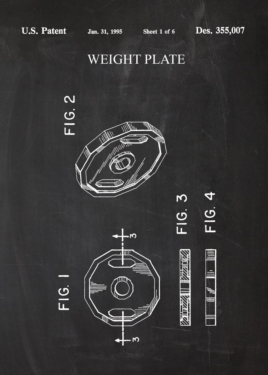 'Weight Plate' Poster, picture, metal print, paint by Nicram K | Displate