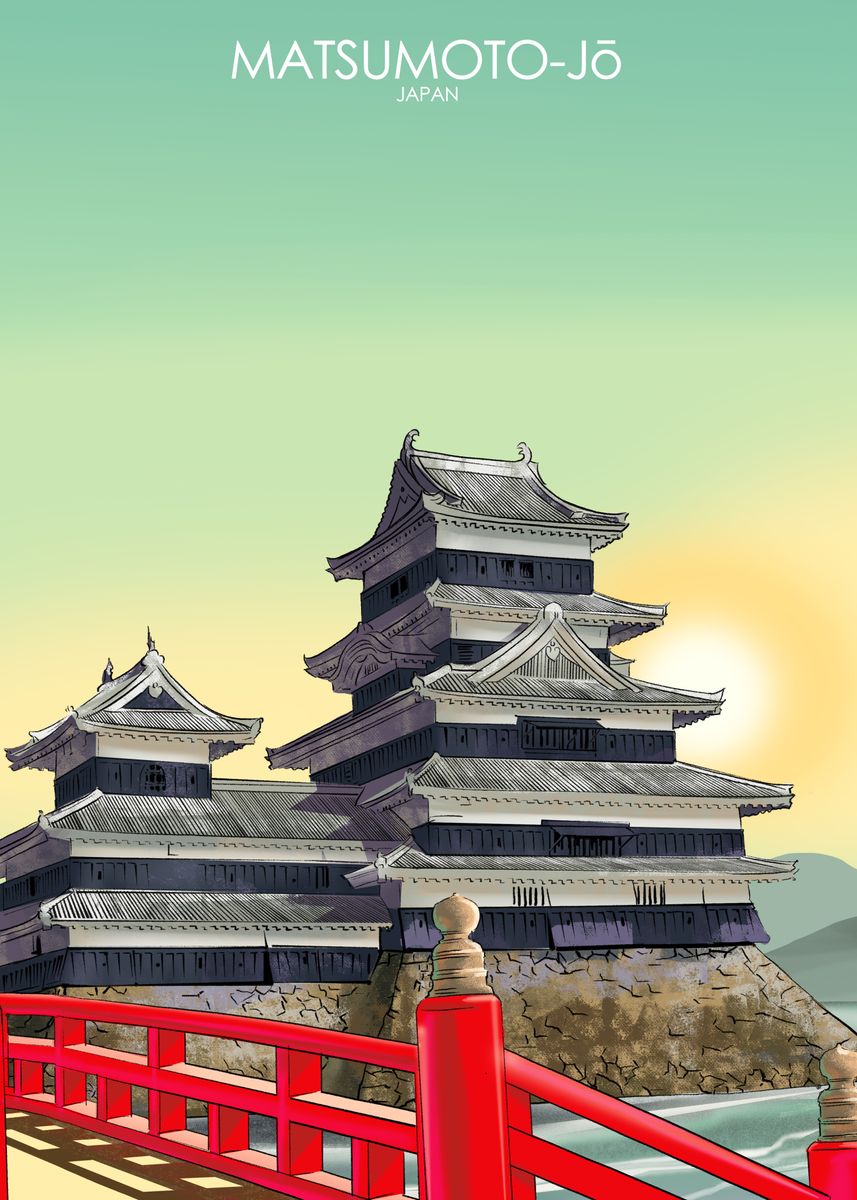 'Matsumoto Castle in Japan' Poster, picture, metal print, paint by ...