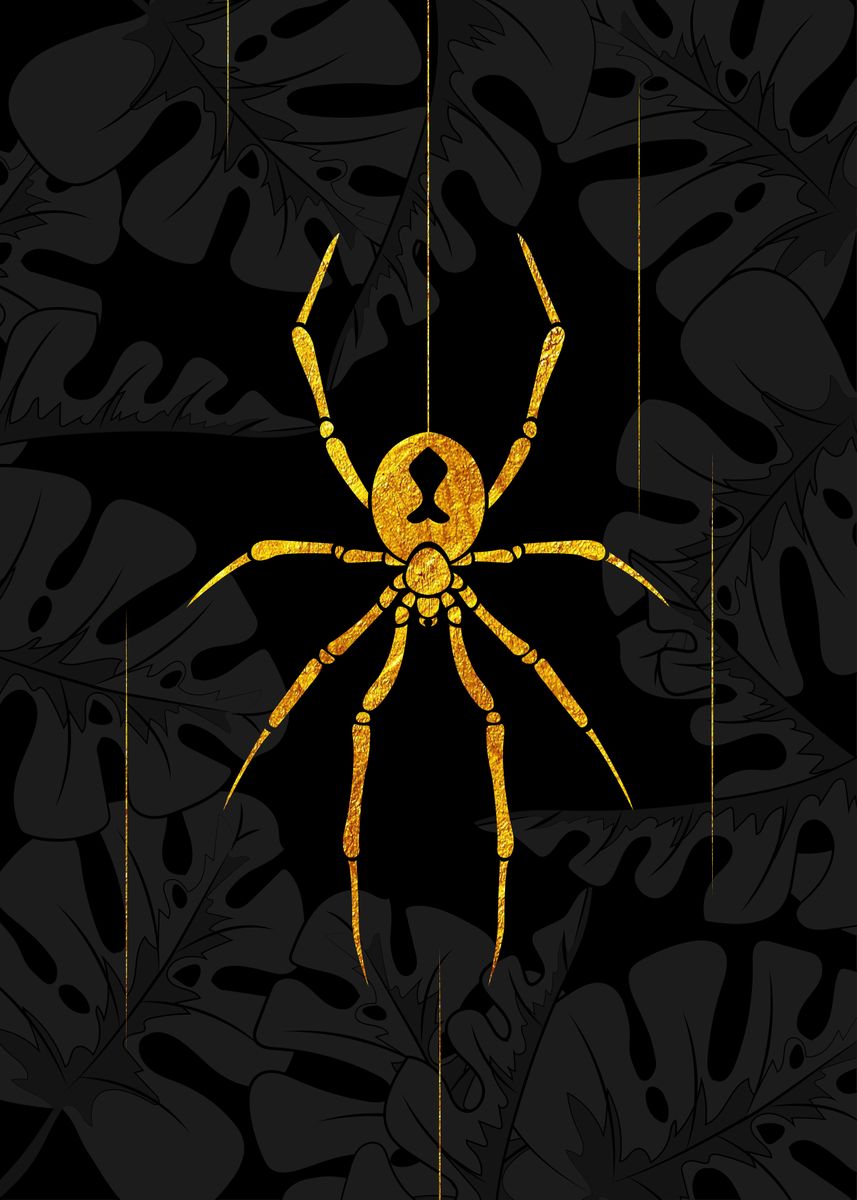 'Golden Spider' Poster, picture, metal print, paint by Thai Vo | Displate