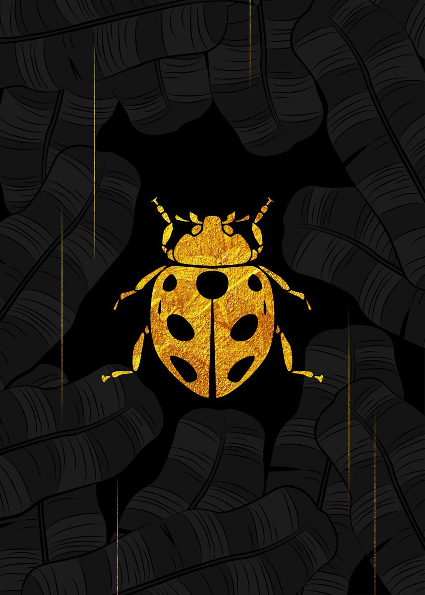 'Golden Ladybug' Poster, picture, metal print, paint by Thai Vo | Displate