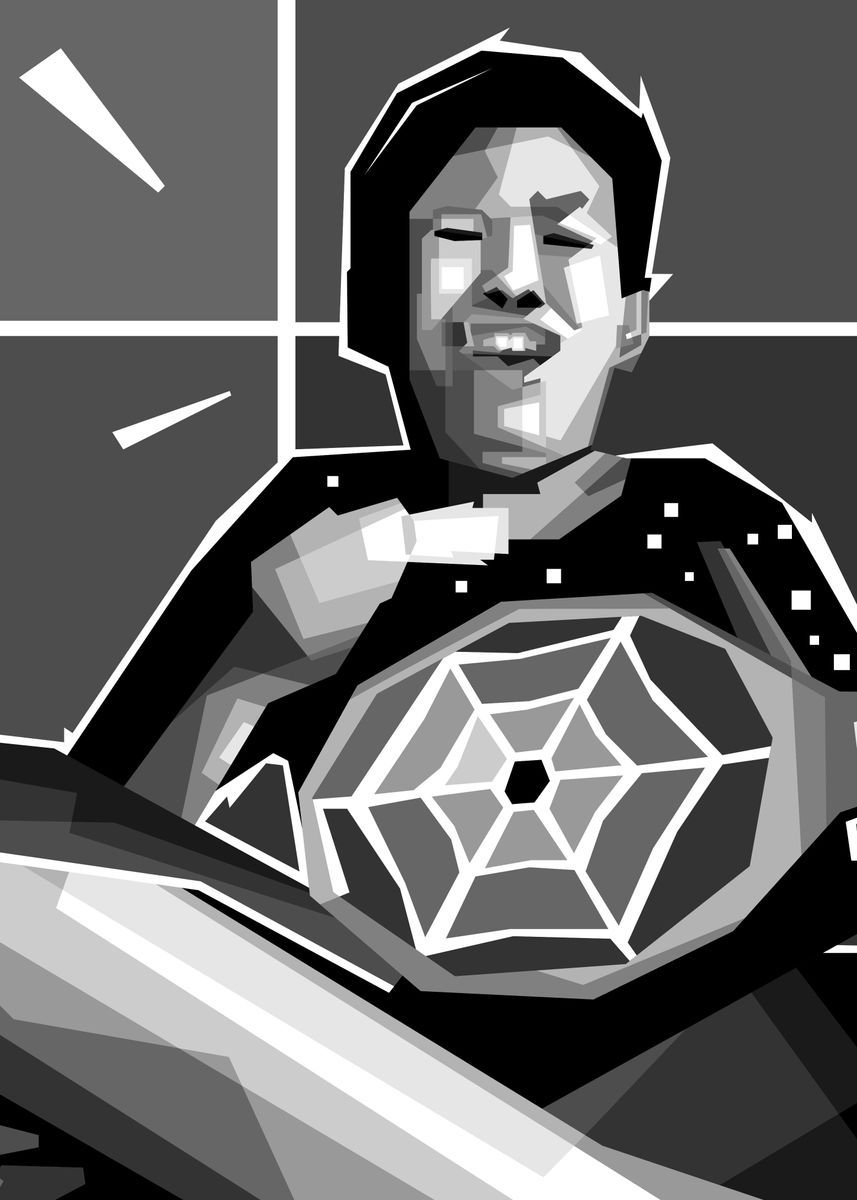 'BRADER in Style Grayscale' Poster, picture, metal print, paint by ...