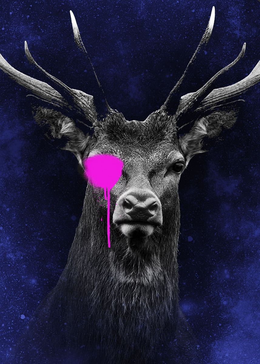 'King Stag' Poster, picture, metal print, paint by rocket man | Displate