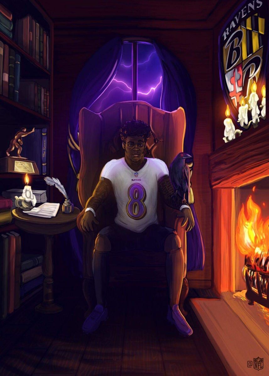 'Lamar Jackson Nevermore' Poster, picture, metal print, paint by Tyler ...