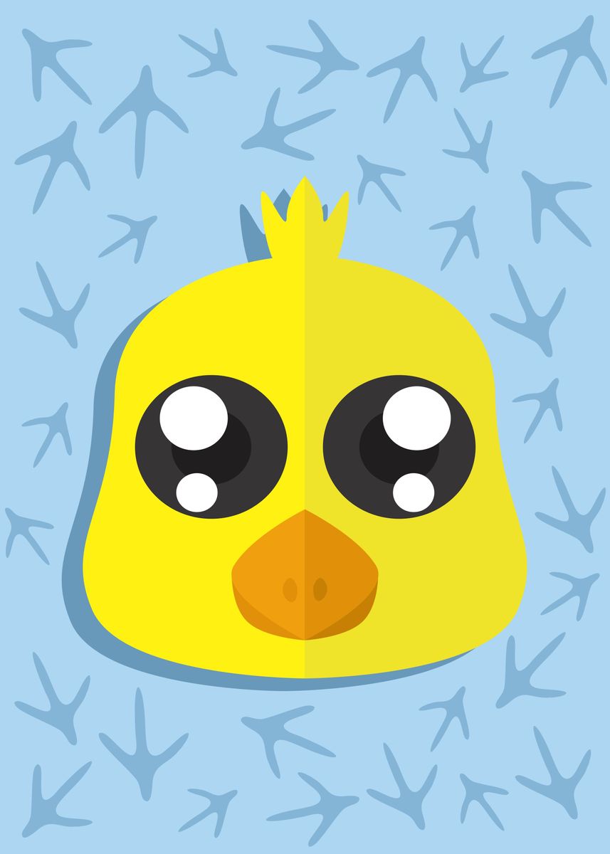 'Cute Chicken Head' Poster, picture, metal print, paint by Arief Sapta ...