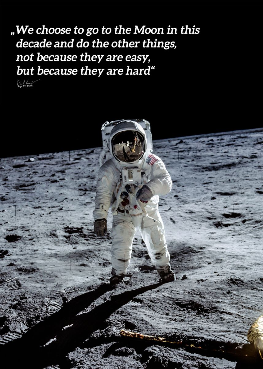 'Apollo 11 Moon Landing JFK' Poster, picture, metal print, paint by ...