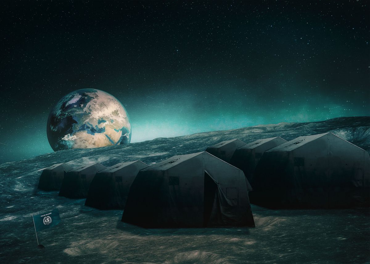 'Moon Camp' Poster by Hesham Marwan | Displate